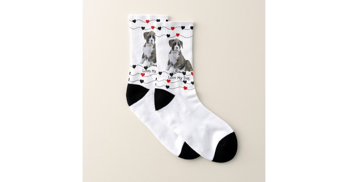 Cute Brindle Boxer Dog Socks | Zazzle