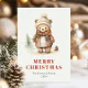 Cute Brown Bear Merry Christmas Holiday Postcard | Zazzle