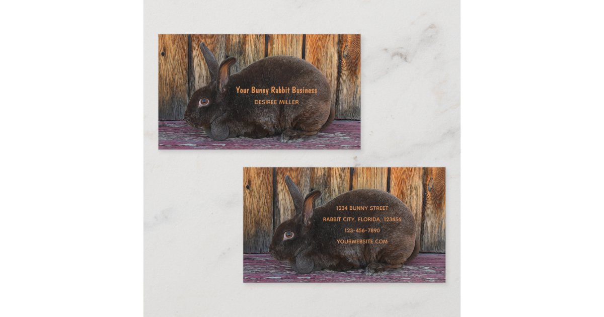 Cute Brown Bunny Rabbit Business Card | Zazzle