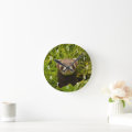 Cute Brown Ferret in the Grass Round Clock | Zazzle
