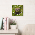Cute Brown Ferret in the Grass Square Wall Clock | Zazzle