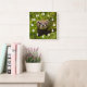 Cute Brown Ferret in the Grass Square Wall Clock | Zazzle