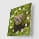 Cute Brown Ferret in the Grass Square Wall Clock | Zazzle