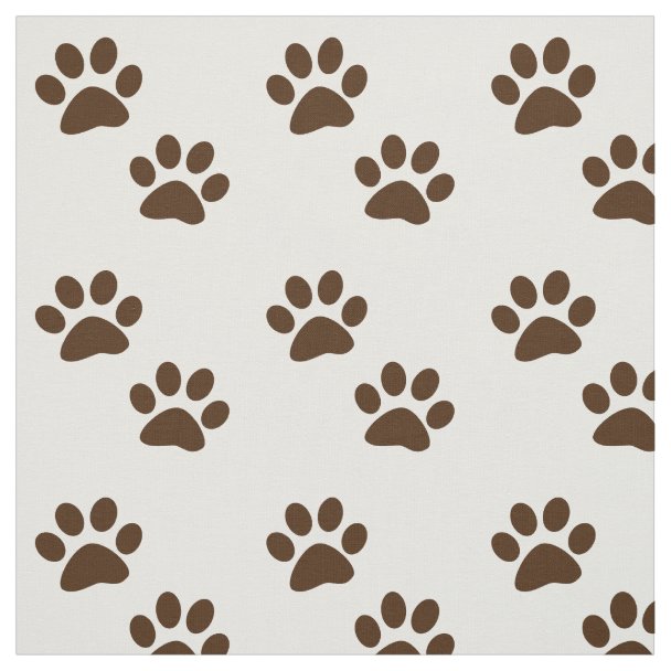 Cat Paw Prints Fabric | Zazzle