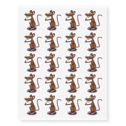 Cute brown rat thumbs up cartoon temporary tattoos | Zazzle.com