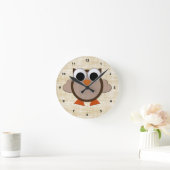Cute Brown Retro Owl Clock | Zazzle