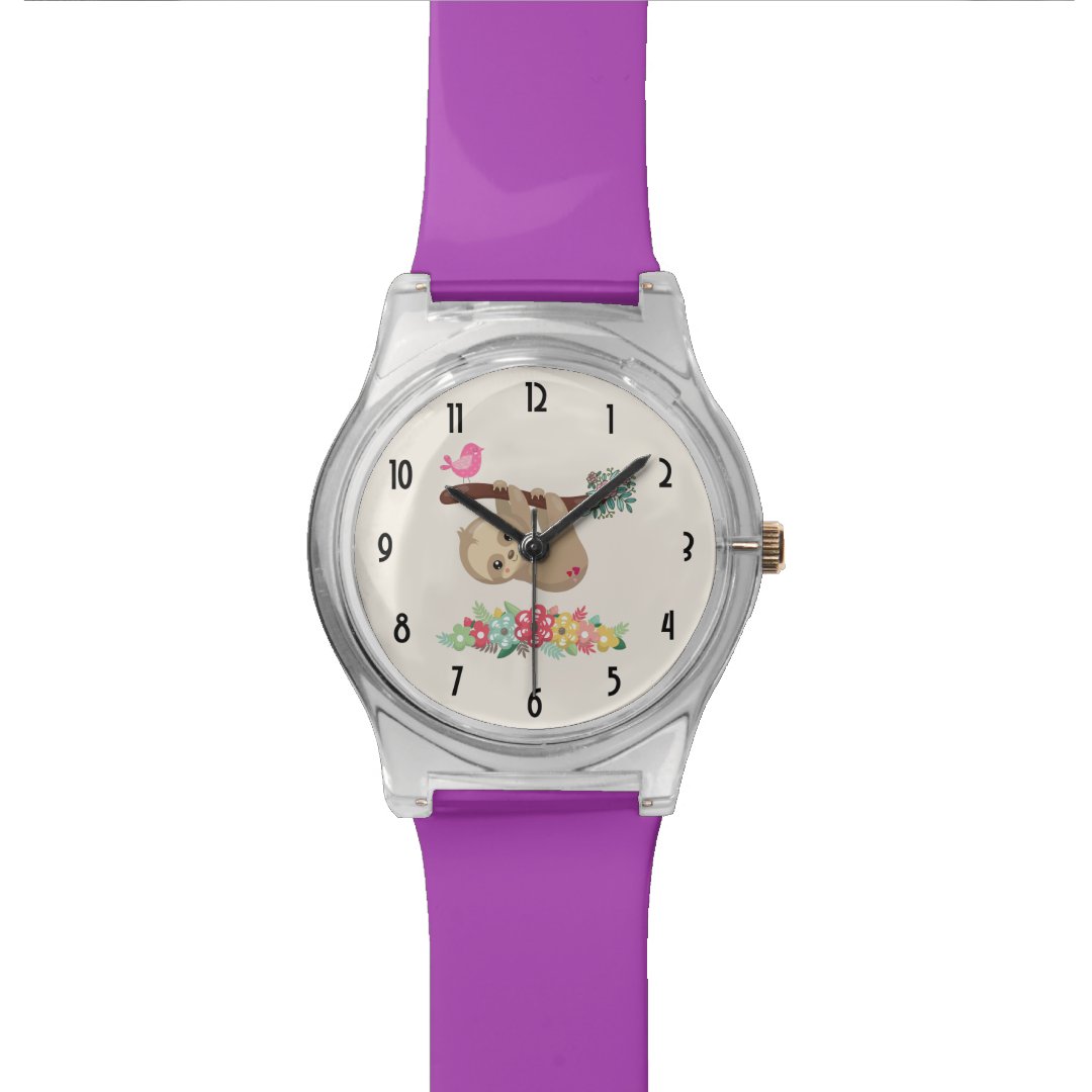 Cute Brown Sloth Hanging Upside down Watch | Zazzle