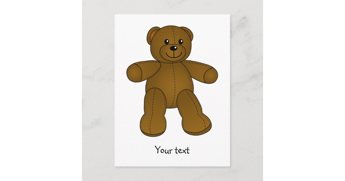 Cute brown teddy bear postcard | Zazzle