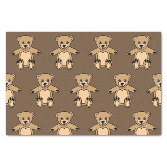 Cute Brown Teddy Bears Tissue Paper | Zazzle.com