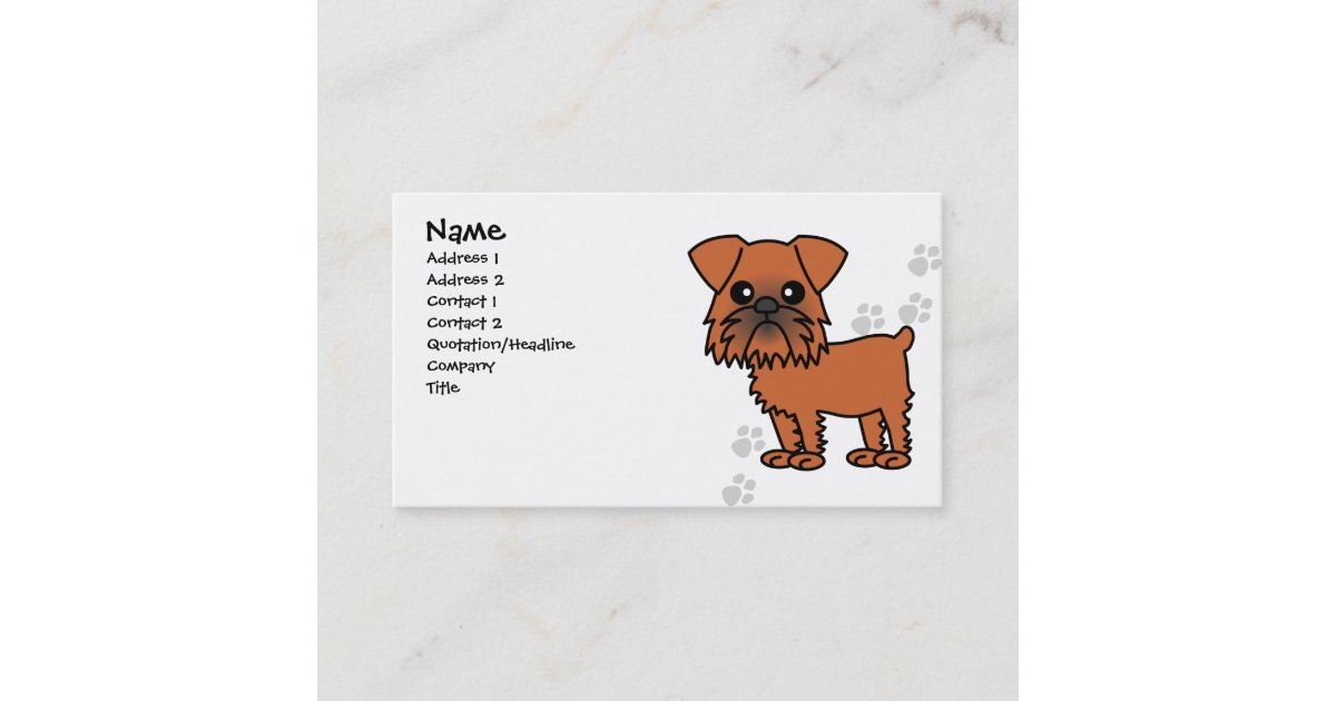 Cute Brussels Griffon Dog Business Card | Zazzle