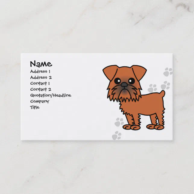 Cute Brussels Griffon Dog Business Card | Zazzle