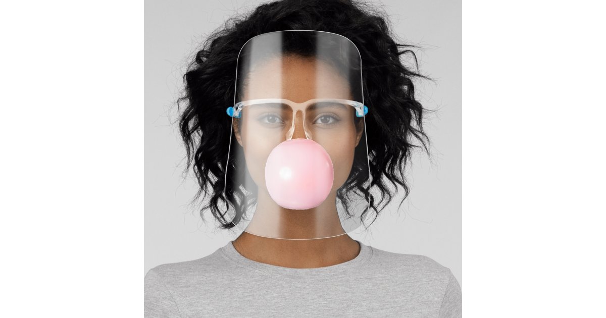 Cute Bubble Gum Funny Face Shield | Zazzle