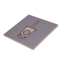 Cute bubble tea ceramic tile | Zazzle