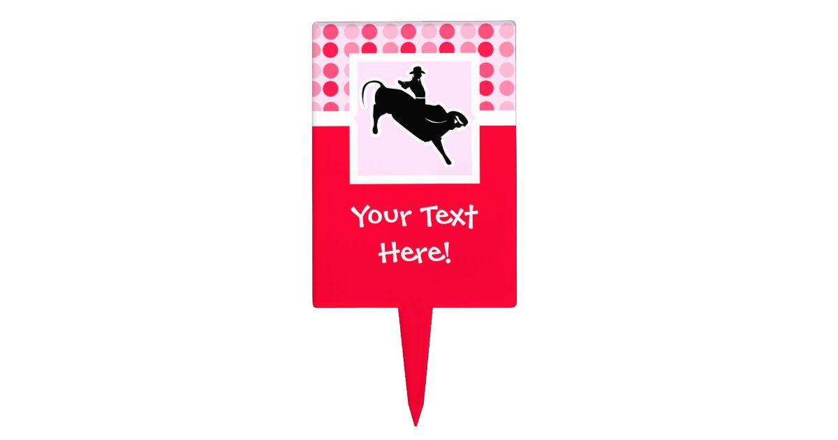 Cute Bull Rider Cake Topper | Zazzle