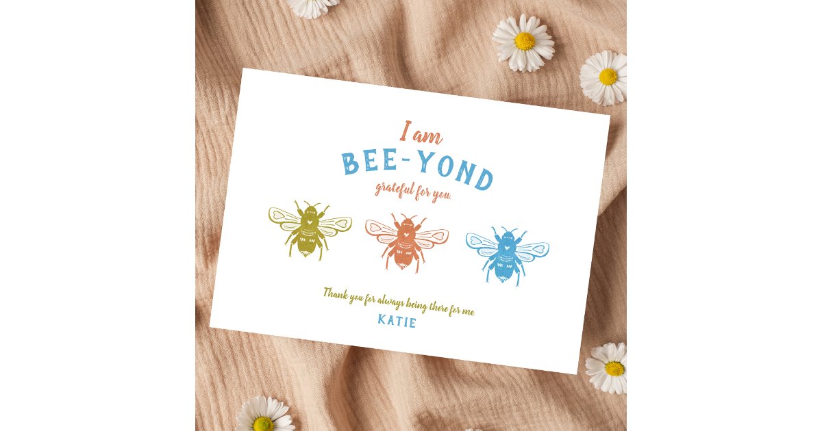 Cute Bumble Bee Appreciation Thank You Card | Zazzle