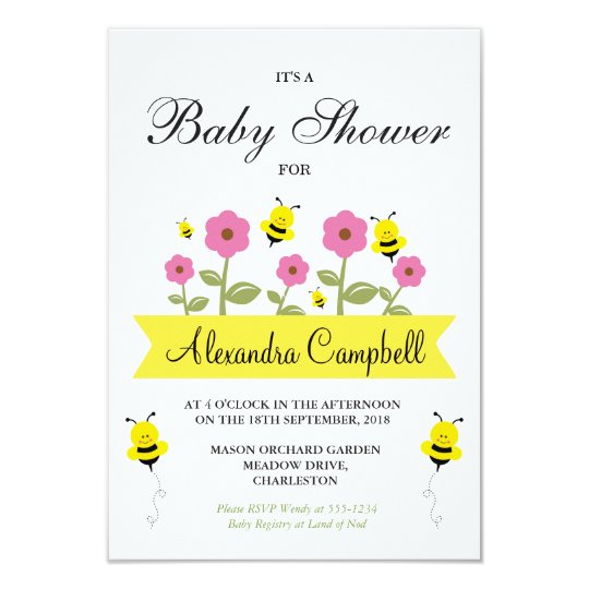 Cute Bumble Bee Baby Shower Invitation | Zazzle.com
