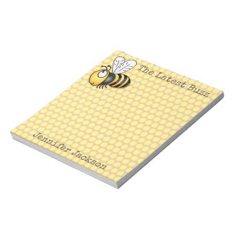 Cute bumble bee cartoon illustration notepad | Zazzle