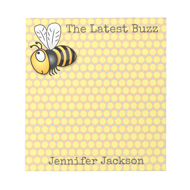 Cute bumble bee cartoon illustration notepad | Zazzle