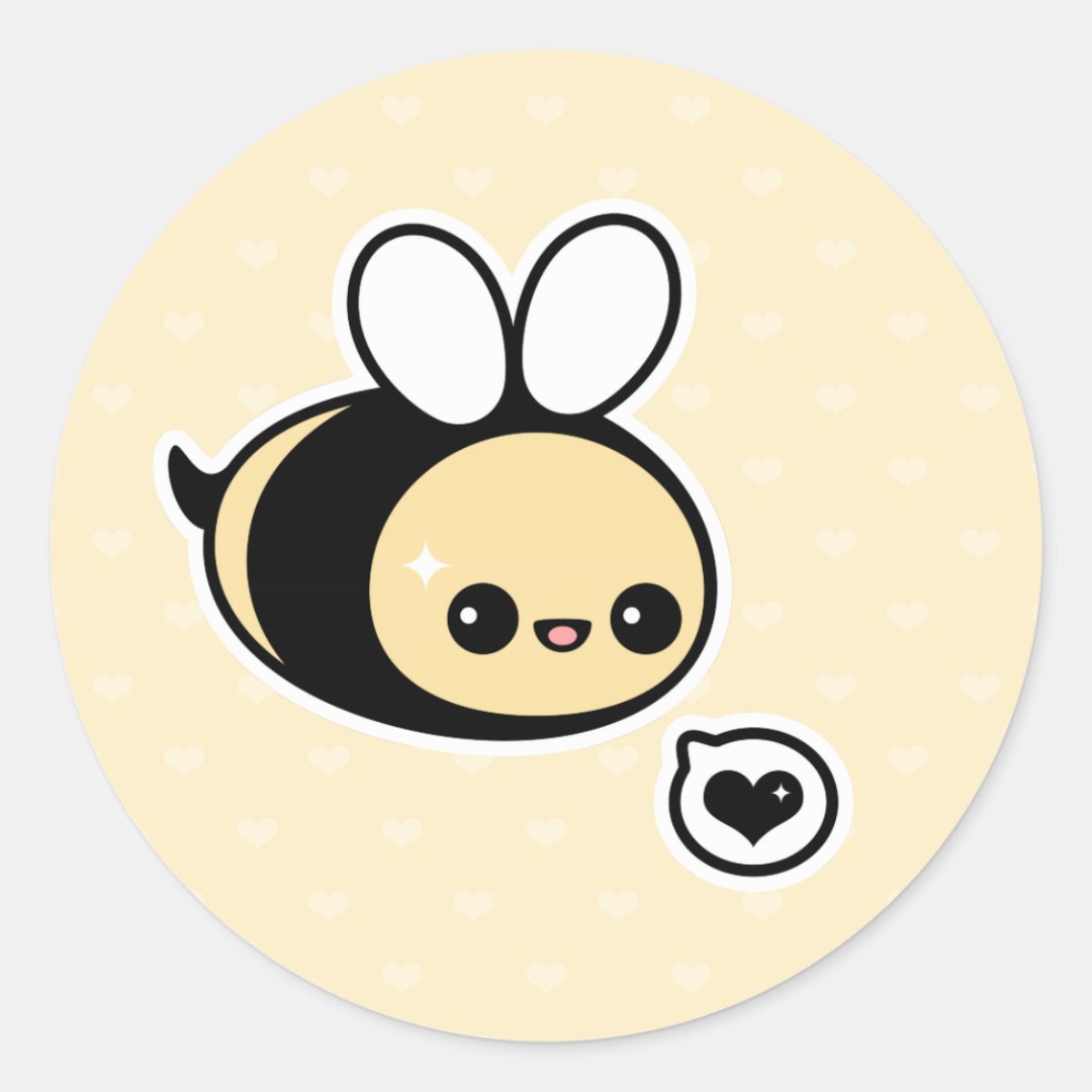 Cute Bumble Bee Classic Round Sticker | Zazzle