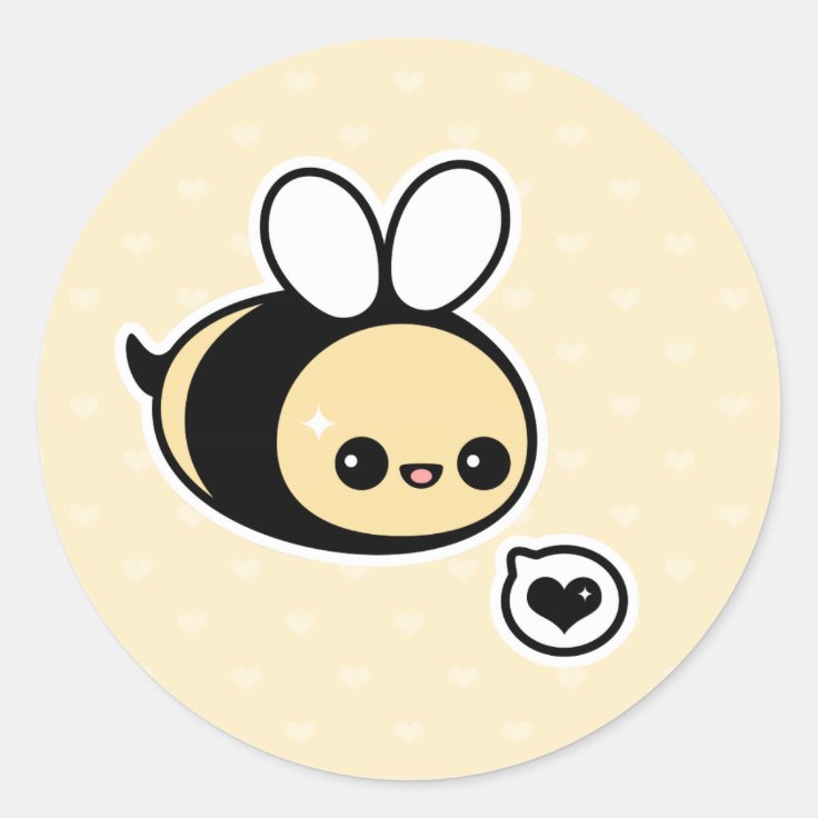 Cute Bumble Bee Classic Round Sticker | Zazzle