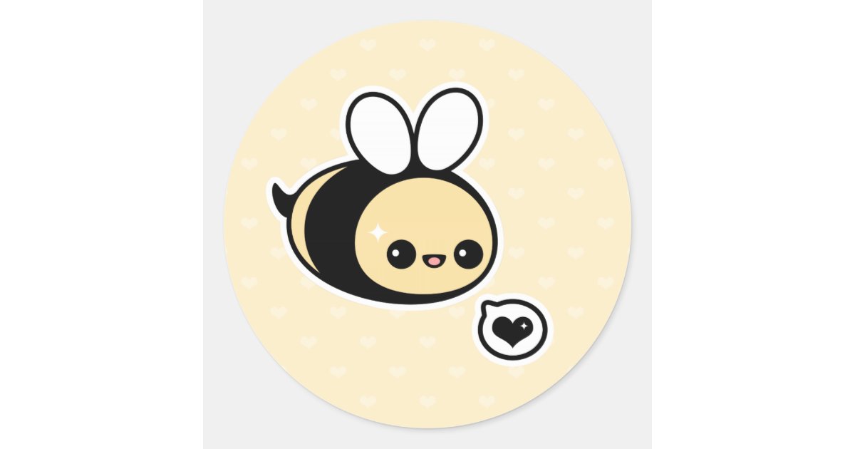 Cute Bumble Bee Classic Round Sticker | Zazzle