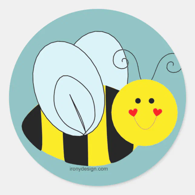 Cute Bumble Bee Classic Round Sticker | Zazzle