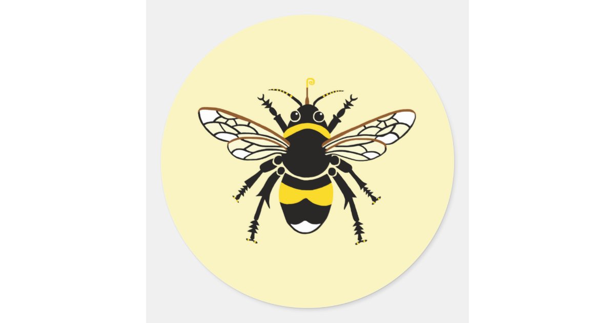 Cute Bumble BEE - Conservation - Ecology- yellow Classic Round Sticker ...