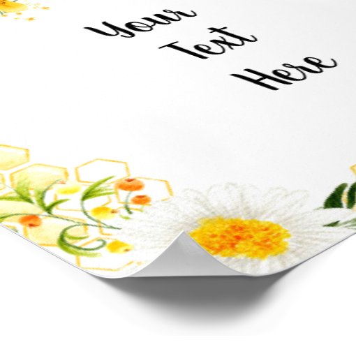 Cute Bumble bee Custom text Poster | Zazzle