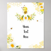 Cute Bumble bee Custom text Poster | Zazzle