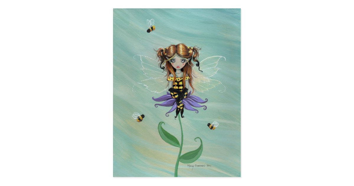 Cute Bumble Bee Fairy Postcard | Zazzle.com
