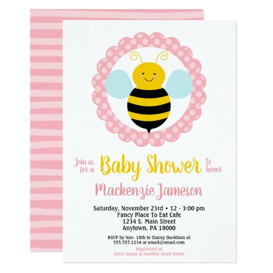 Cute Bumble Bee Girls Baby Shower Invitation | Zazzle.com