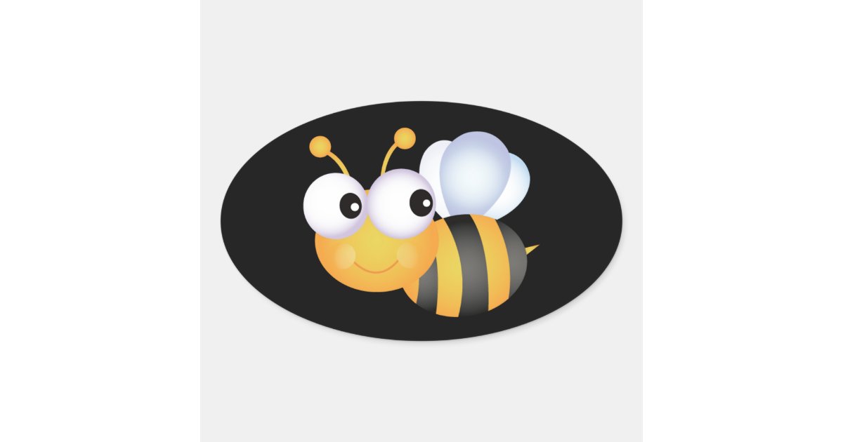 Cute Bumble Bee Oval Sticker | Zazzle