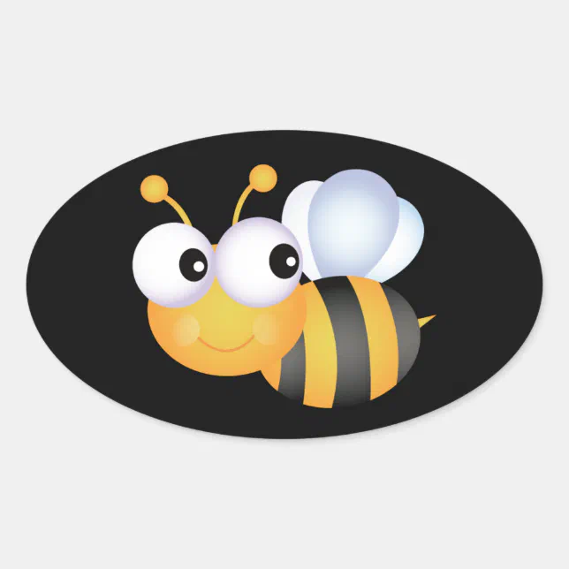 Cute Bumble Bee Oval Sticker | Zazzle