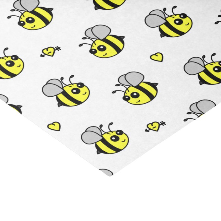 Cute Bumble Bee Pattern White Tissue Paper | Zazzle.com