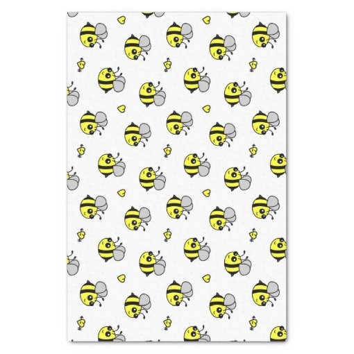 Cute Bumble Bee Pattern White Tissue Paper | Zazzle