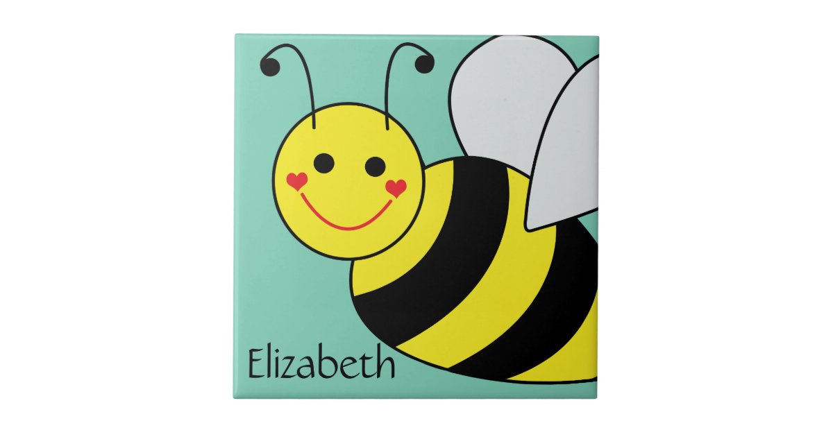 Cute Bumble Bee Personalized Ceramic Tile | Zazzle