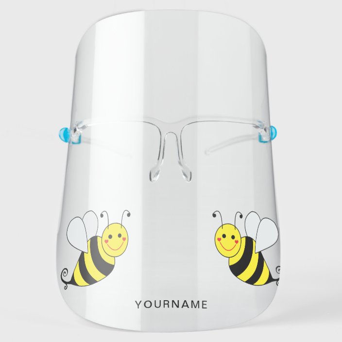 Cute Bumble Bee Personalized Face Shield | Zazzle.com