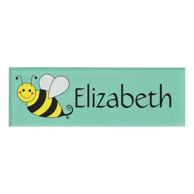 Cute Bumble Bee Personalized Name Tag | Zazzle