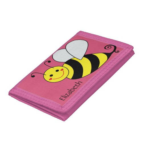 Cute Bumble Bee Personalized Tri-fold Wallet | Zazzle