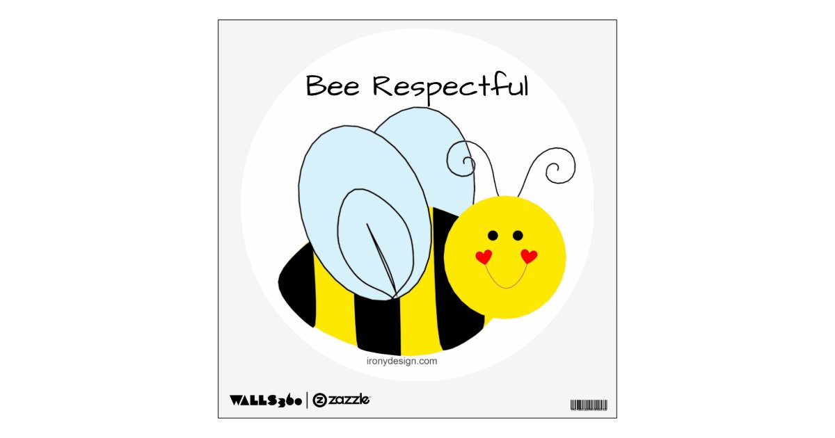Cute Bumble Bee Respectful Wall Sticker | Zazzle