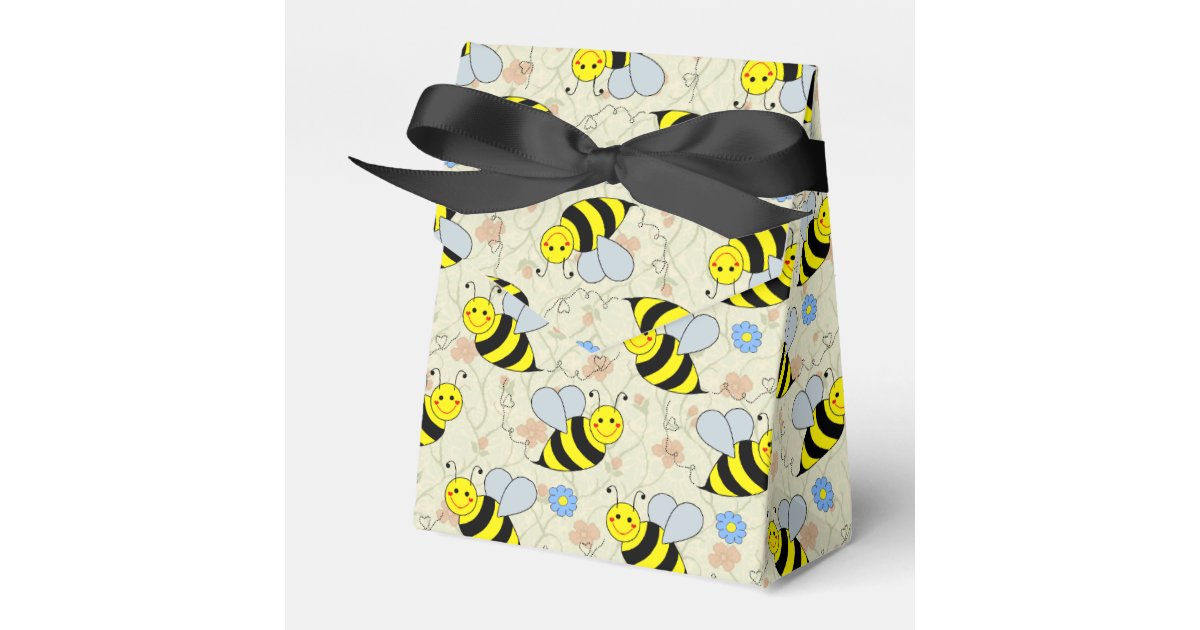 Cute Bumble Bee with Pattern Favor Boxes | Zazzle