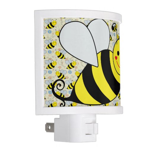 Cute Bumble Bee with Pattern Night Light | Zazzle