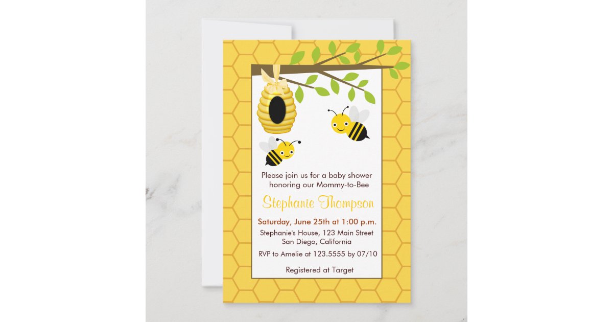 Cute Bumble Bees Baby Shower Invitations | Zazzle