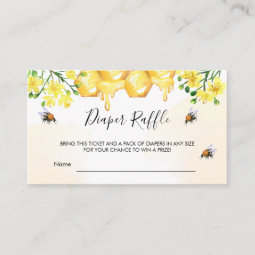 Cute bumble bees honey floral diaper raffle ticket enclosure card | Zazzle