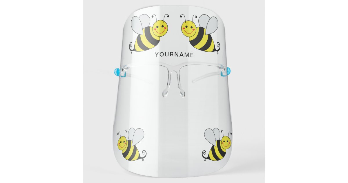 Cute Bumble Bees Personalized Face Shield | Zazzle