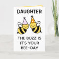 Cute Bumblebee Bee Daughter Happy Birthday Thank You Card | Zazzle