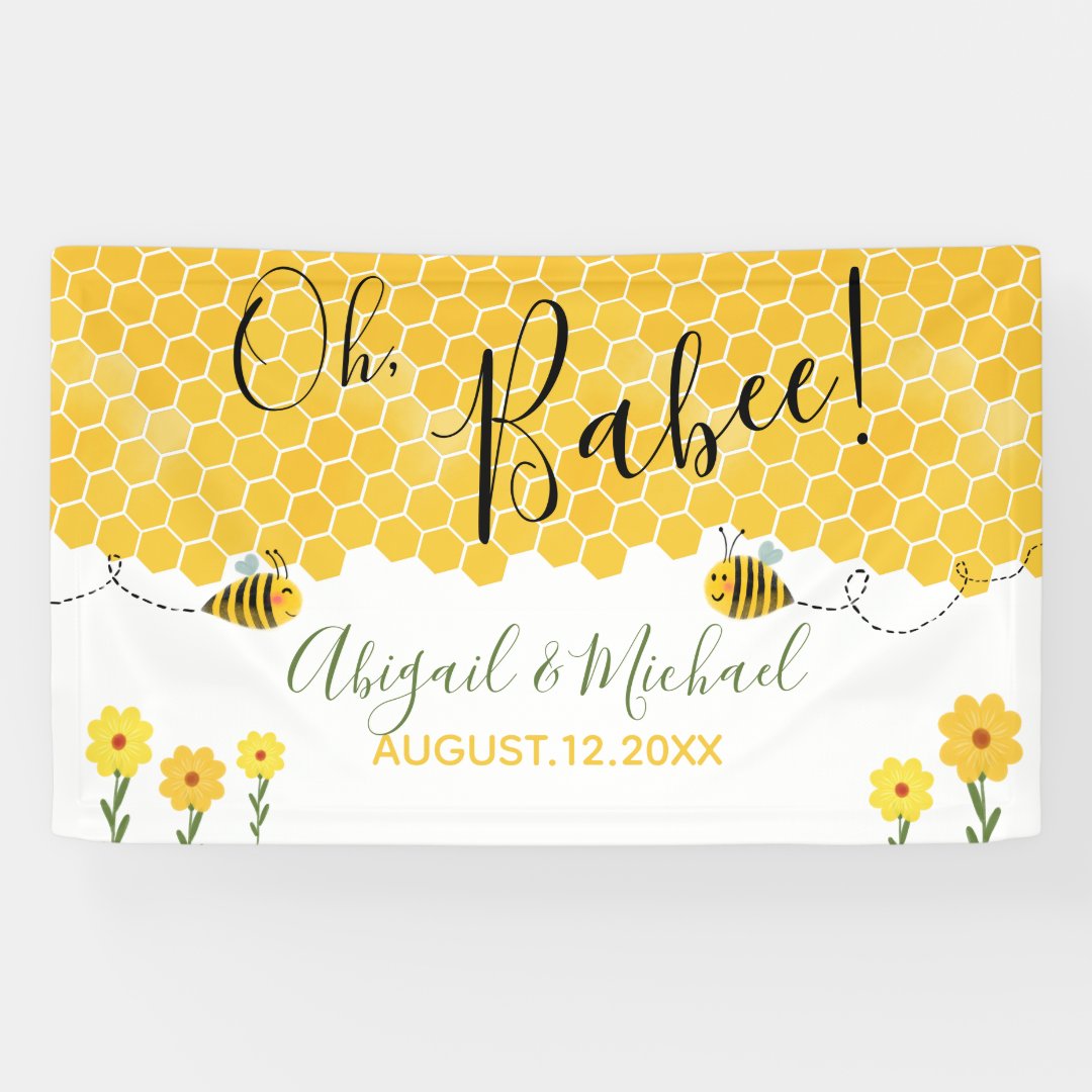 Cute Bumblebees Gender Neutral Bee Baby Shower Banner | Zazzle