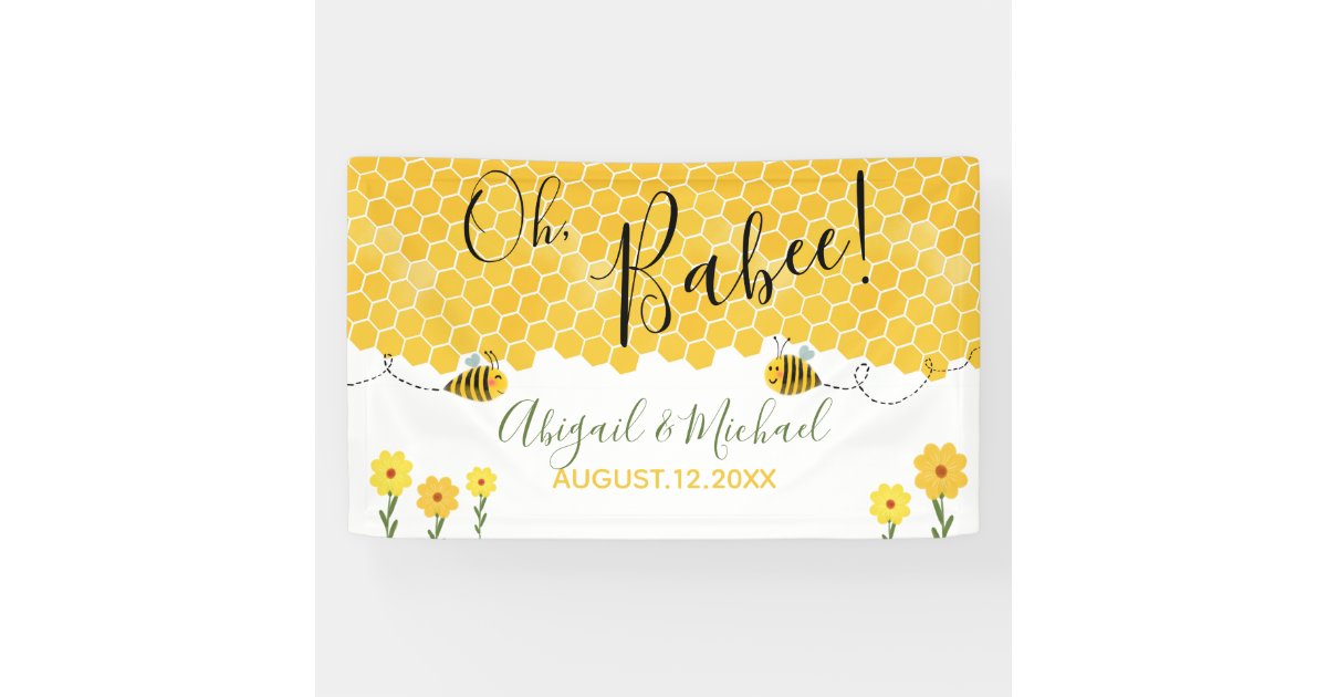 Cute Bumblebees Gender Neutral Bee Baby Shower Banner | Zazzle