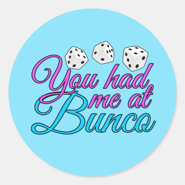 Cute Bunco Game Classic Round Sticker | Zazzle
