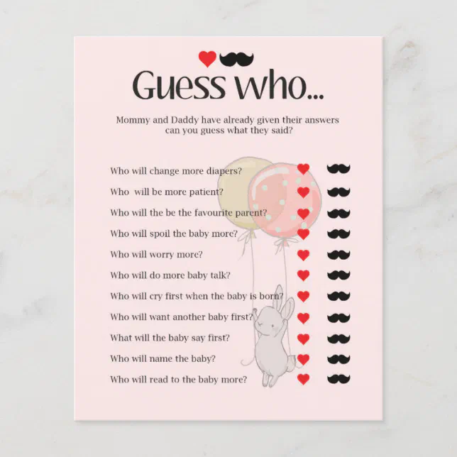 Cute bunny baby shower games | Zazzle